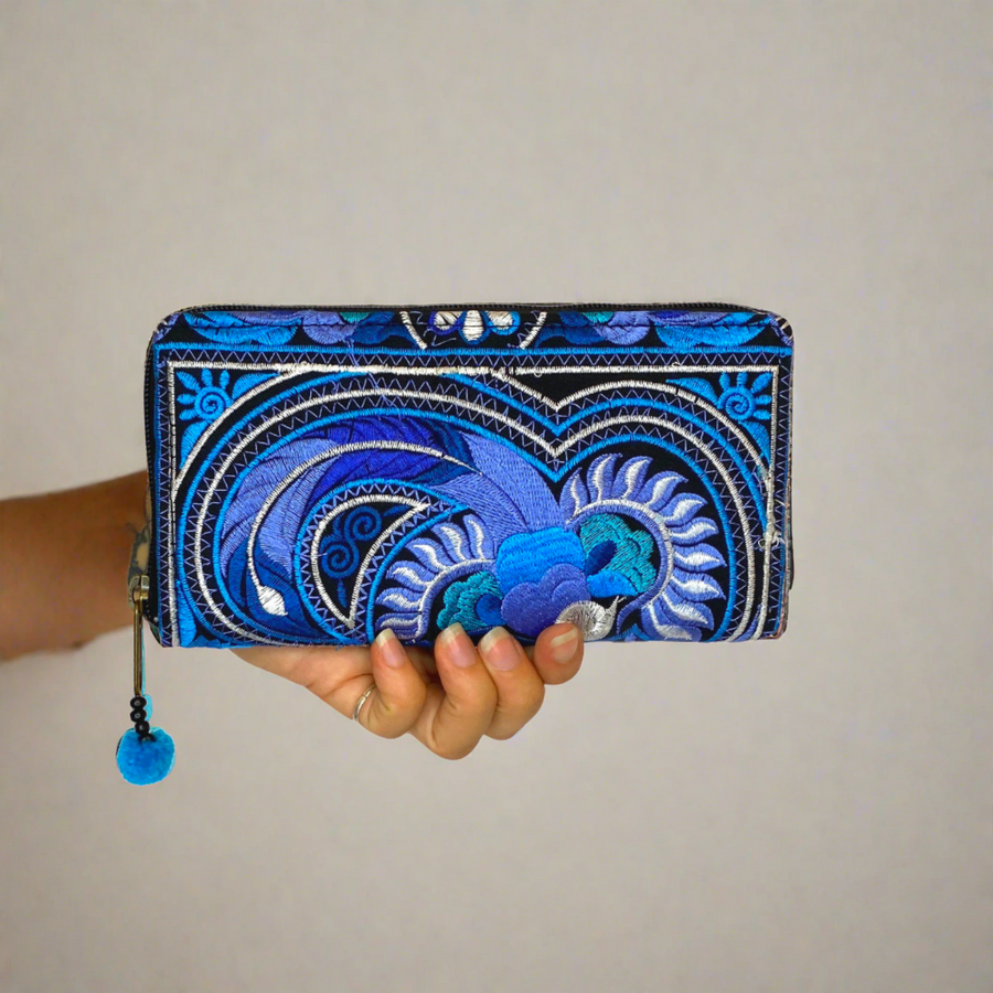 Hmong Flower Embroidered Wallet - Thailand – Lumily